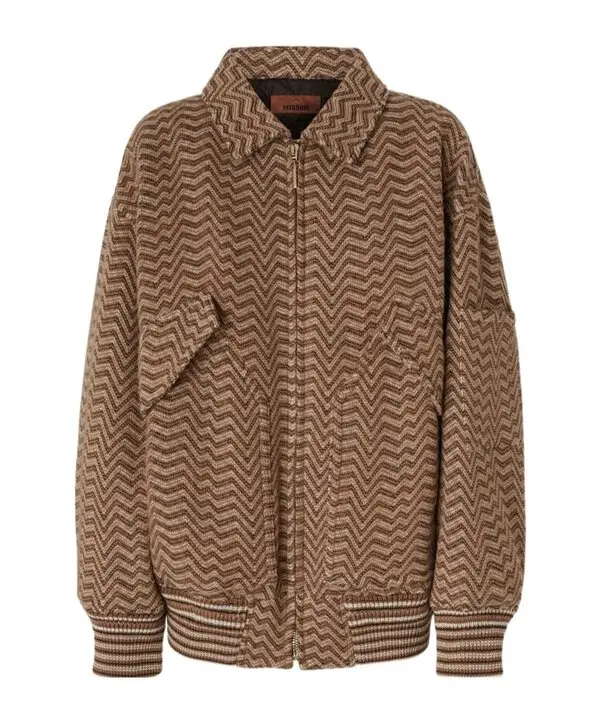 Missoni Irregular Chevron Pattern Bomber Jacket