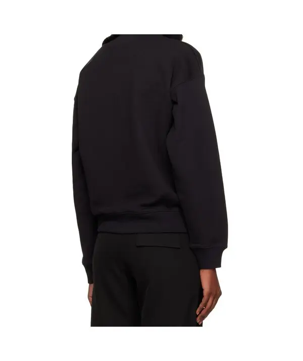 Maison Kitsuné Half-zip Sweatshirt With Embroidered Logo - Black