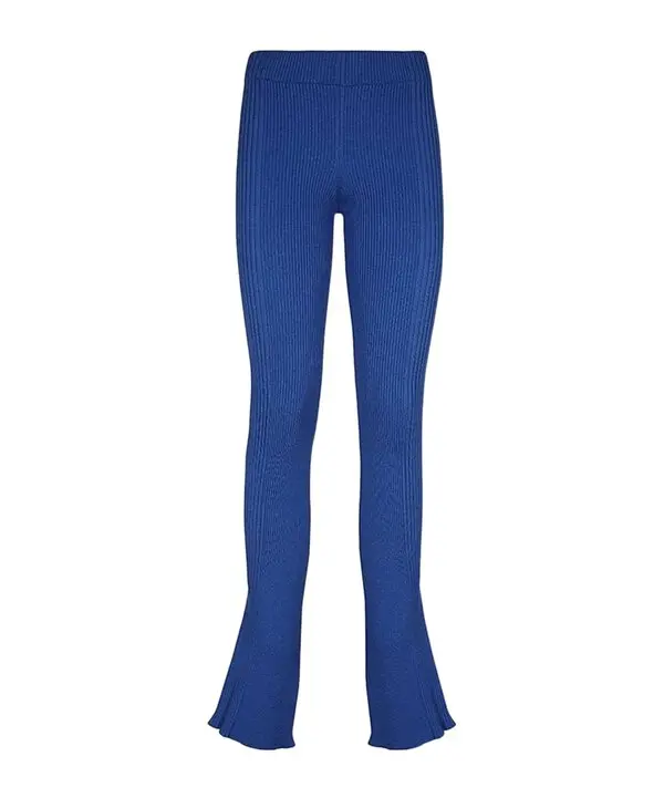 BARROW Low-rise Ribbed Trousers With Smiling Face Detail