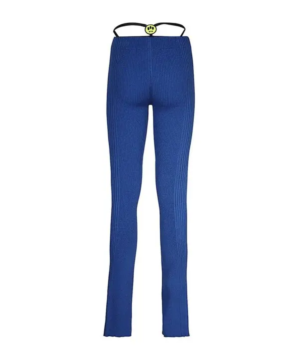BARROW Low-rise Ribbed Trousers With Smiling Face Detail