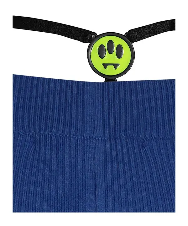 BARROW Low-rise Ribbed Trousers With Smiling Face Detail