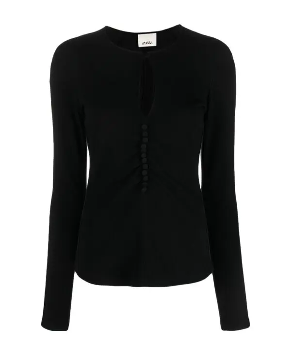 Isabel Marant Étoile Keyhole Neck Long Sleeve Blouse