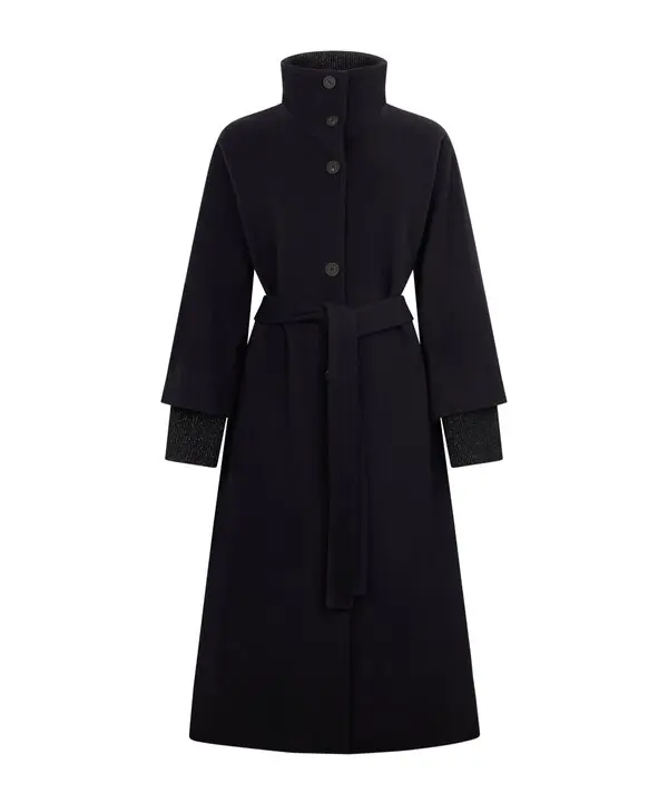 Peserico Single-breasted Funnel Neck Coat