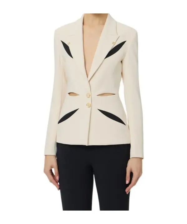 Elisabetta Franchi Cut-out Detailed Blazer - Burro/nero