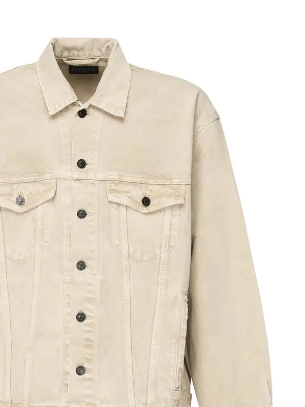 Balenciaga Oversized Denim Jacket With Embroidered Logo