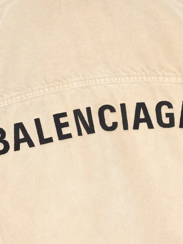 Balenciaga Oversized Denim Jacket With Embroidered Logo