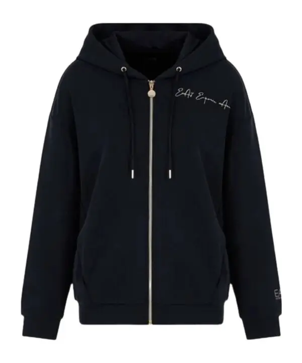 EA7 Logo Zip-up Hooded Sweatshirt