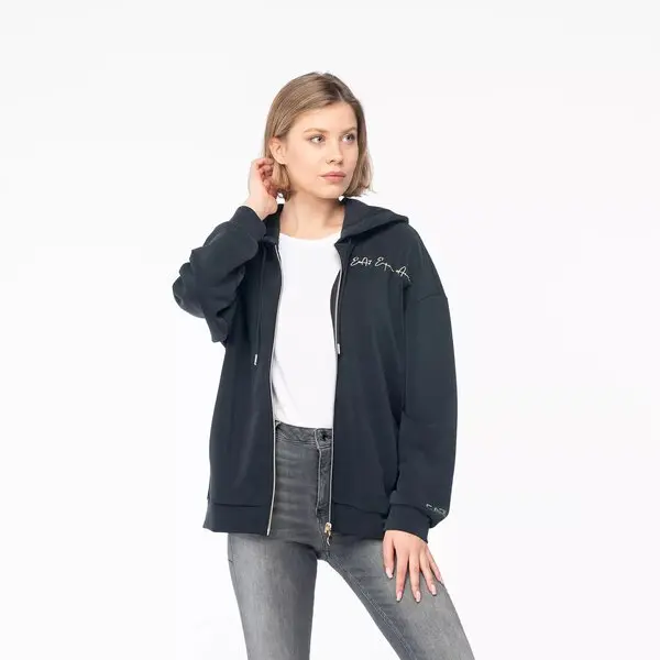 EA7 Logo Zip-up Hooded Sweatshirt