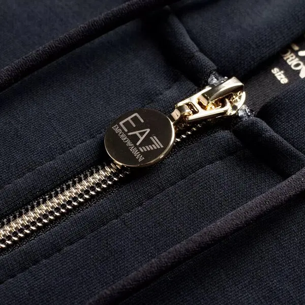 EA7 Logo Zip-up Hooded Sweatshirt