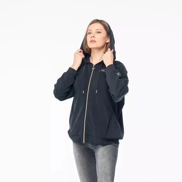 EA7 Logo Zip-up Hooded Sweatshirt