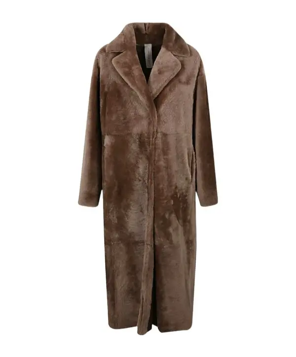 FURLING BY GIANI Notched Lapel Coat - Brown