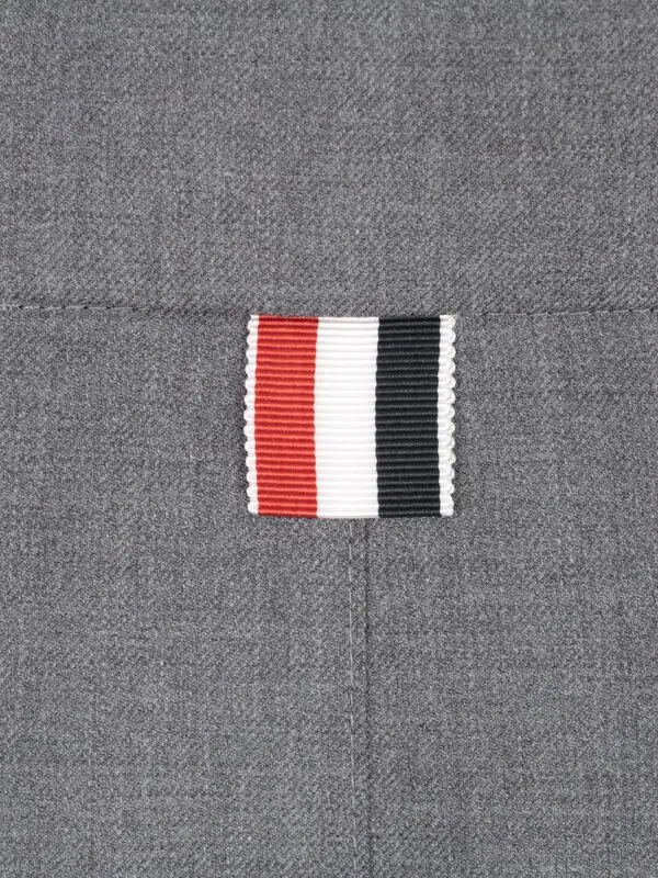 Thom Browne Pleated Midi Skirt With Rwb Stripe Detail - Medium Gray