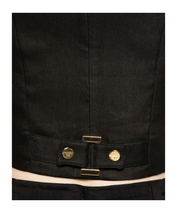 Elisabetta Franchi Sleeveless V-neck Waistcoat With Gold Hardware
