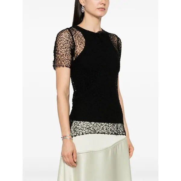 MAISON MARGIELA Dot-embroidered Sheer Top