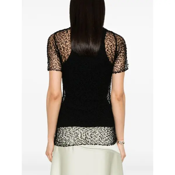 MAISON MARGIELA Dot-embroidered Sheer Top