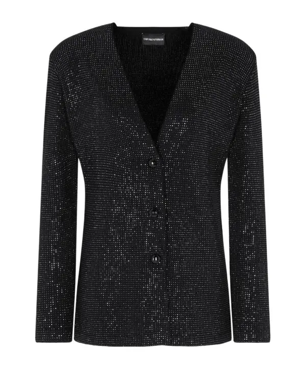 Emporio Armani Allover Embellished V-neck Cardigan