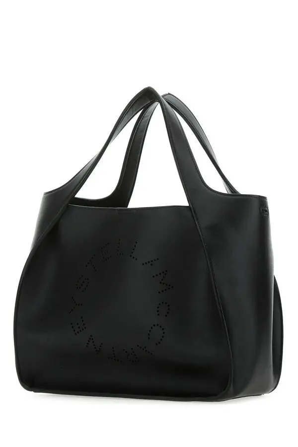 Stella McCartney Logo Detailed Top Handle Bag - Black