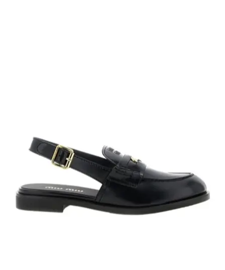 Miu Miu Metallic Graphic Loafers - Black