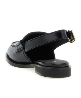 Miu Miu Metallic Graphic Loafers - Black