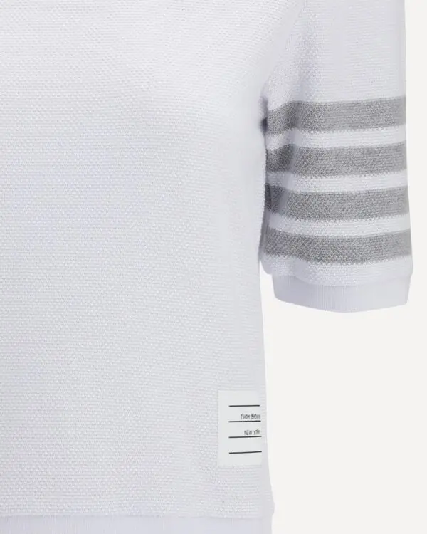 Thom Browne 4-bar Knitted T-shirt - White