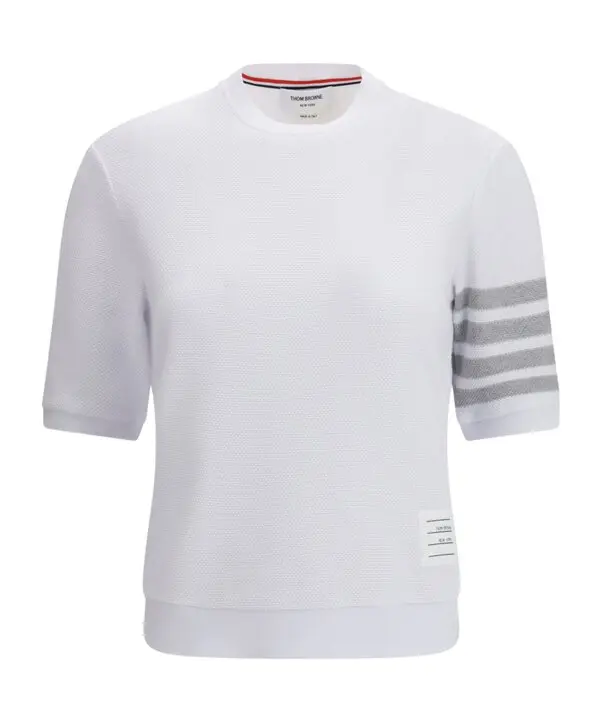 Thom Browne 4-bar Knitted T-shirt - White