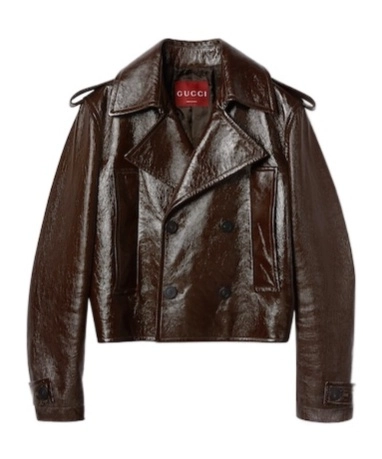 Gucci Double-breasted Leather Jacket - Black