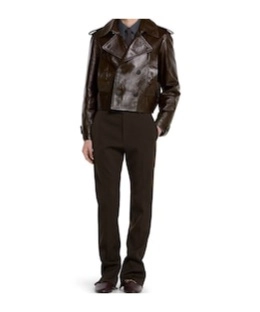 Gucci Double-breasted Leather Jacket - Black