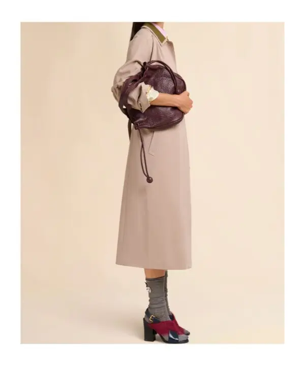 Marni Belted Trench Coat With Contrasting Stitching - Nude