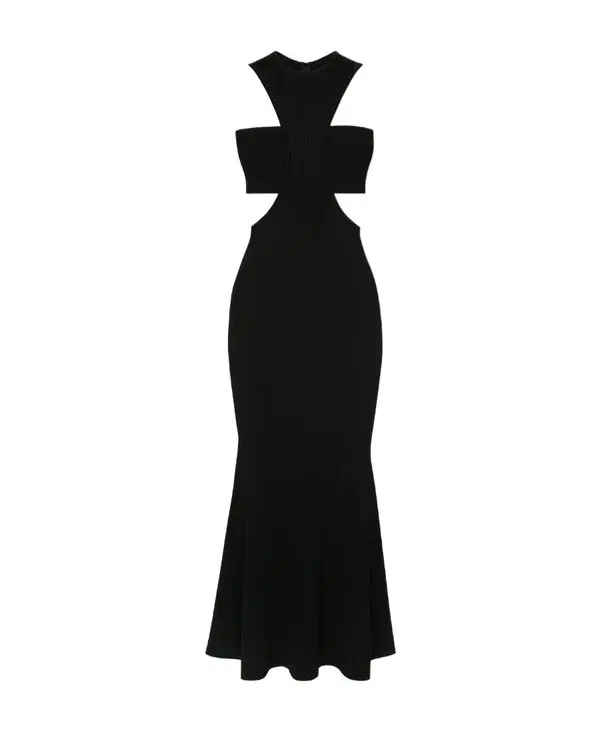 Alexander McQueen Slashed Harness Cut-out Detailed Dress