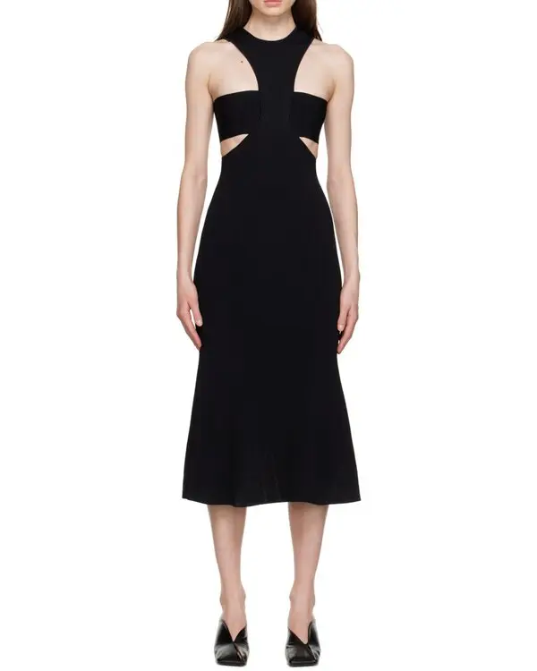 Alexander McQueen Slashed Harness Cut-out Detailed Dress