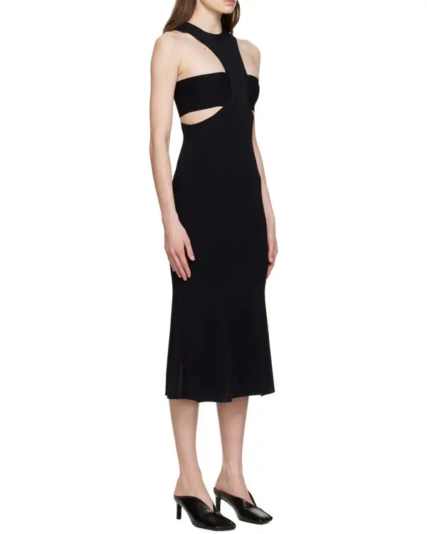 Alexander McQueen Slashed Harness Cut-out Detailed Dress