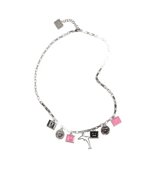 Acne Studios Face-plaque Cable-link Necklace - Silver