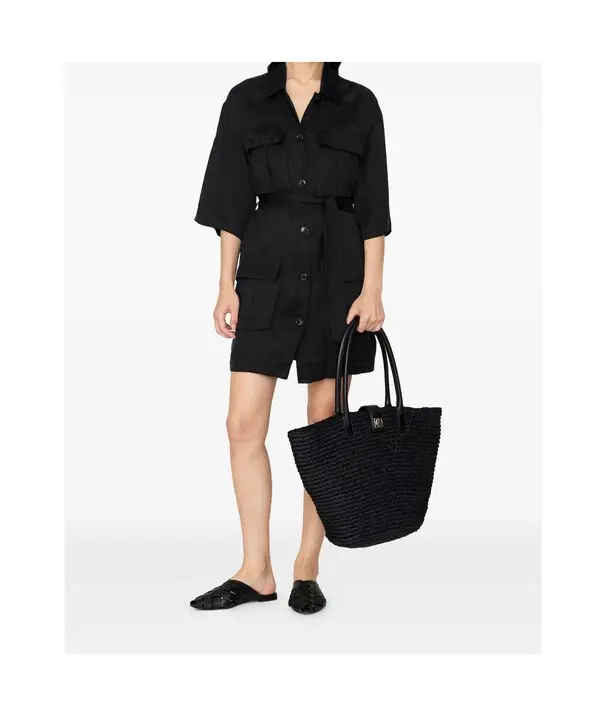 ANINE BING Geri Belted Cargo-pocket Dress