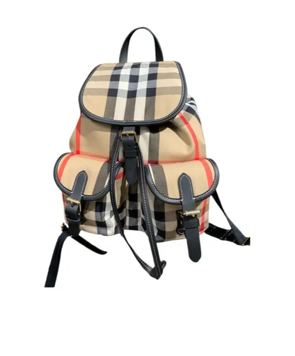 Burberry Plaid Backpack - Beige