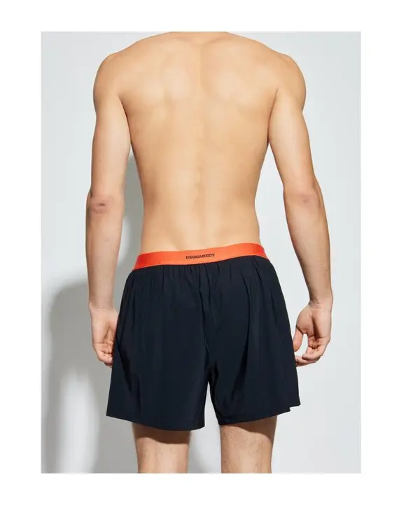 Dsquared2 Icon" Lettering Elastic Waist Shorts - Black