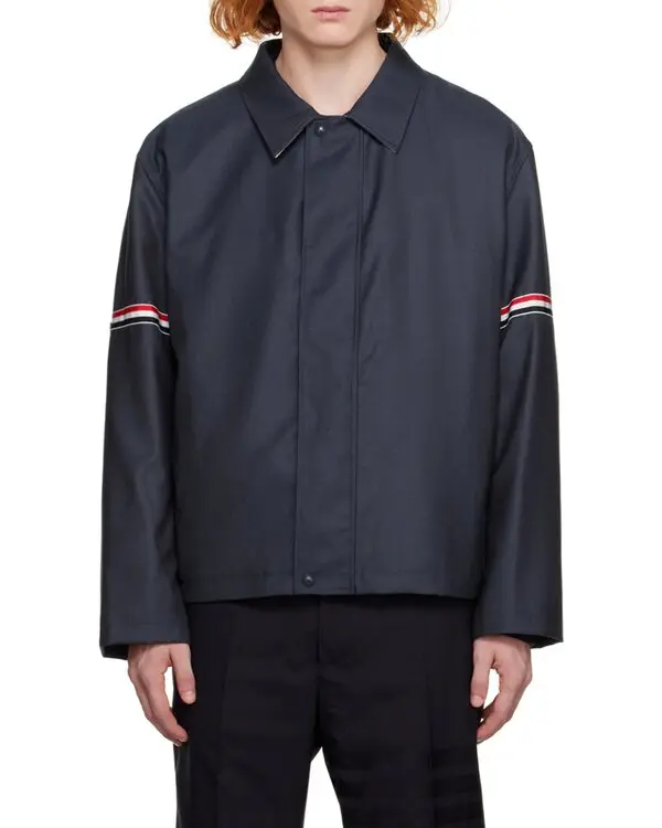 Thom Browne Signature Stripe Long Sleeve Shirt Jacket