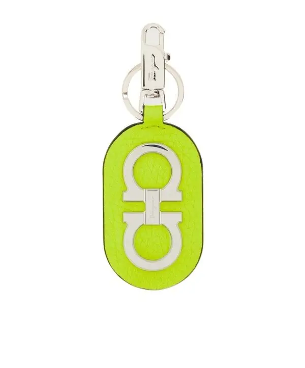 FERRAGAMO Gancini Pattern Key Chain - Green