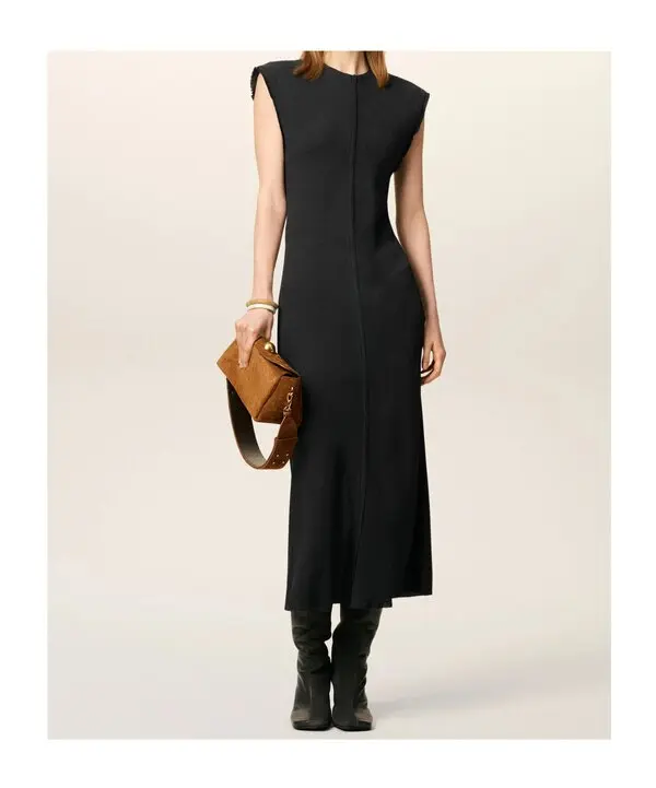 AMI Paris Sleeveless Long Dress With Raw Edges