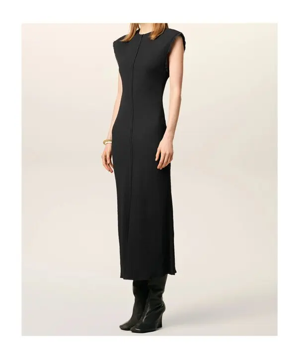 AMI Paris Sleeveless Long Dress With Raw Edges