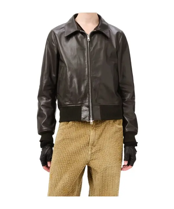 Our Legacy Pharos Bomber Jacket - Umber Brown Fluid Calfskin