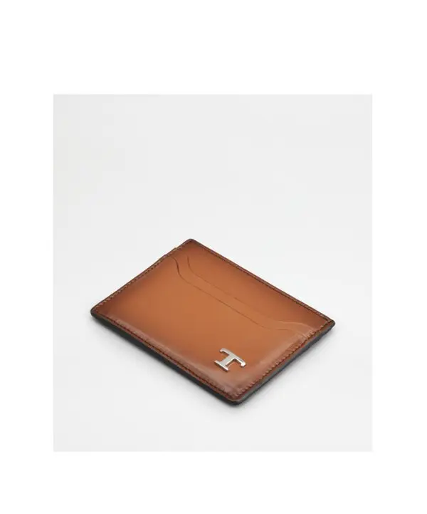 TOD'S Logo-plaque Credit Card Holder - Brown
