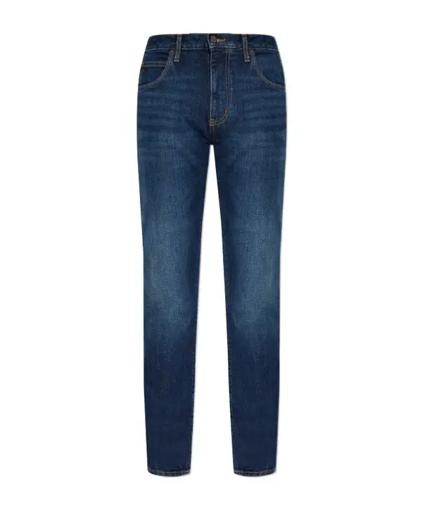 Emporio Armani Logo-motif Jeans - Navy Blue