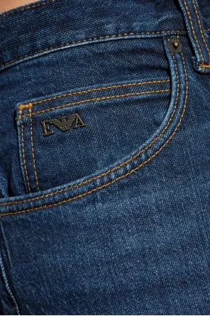 Emporio Armani Logo-motif Jeans - Navy Blue