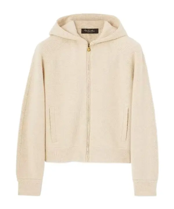 Loro Piana Zippered Hooded Sweatshirt - Beige