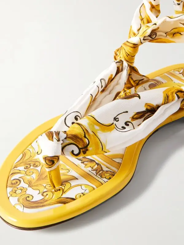 Dolce & Gabbana Printed Flat Sandals