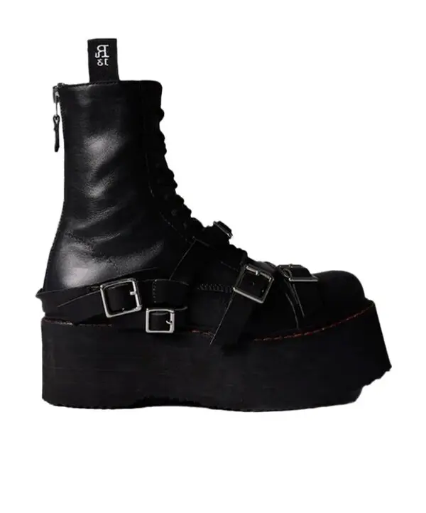 R13 Round Toe Lace-up Platform Boots