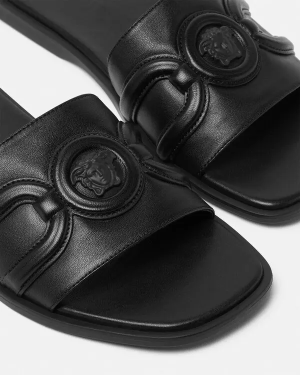 Versace Open-toe Slides With Embossed Medusa Detail
