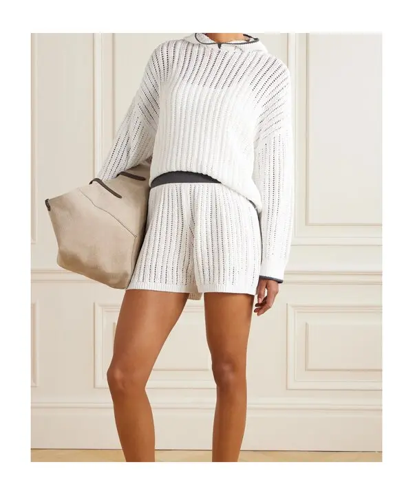 Brunello Cucinelli Openwork Knit Shorts
