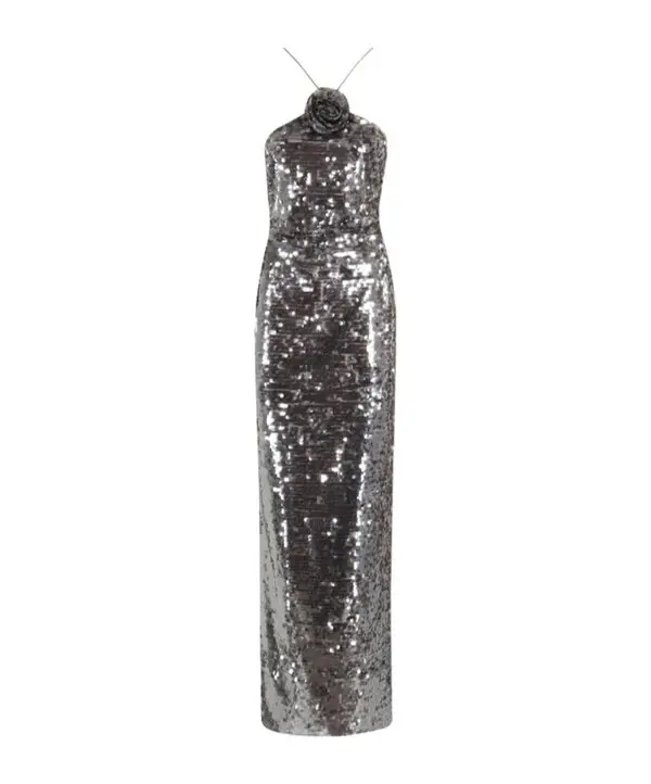 Magda Butrym Sequin Halter Dress - Gray