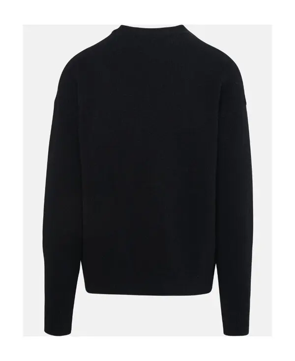 Palm Angels Logo Embroidered Knitted Jumper - Black